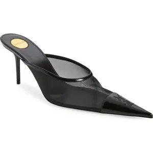 Saint Laurent Renee Pointed Toe Mule - Nero/nero