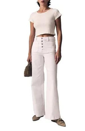LE JEAN Georgia Patch Pocket Wide Leg Jeans