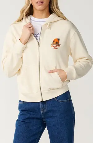 Rip Curl Surf Culture Graphic Zip Hoodie - Bone