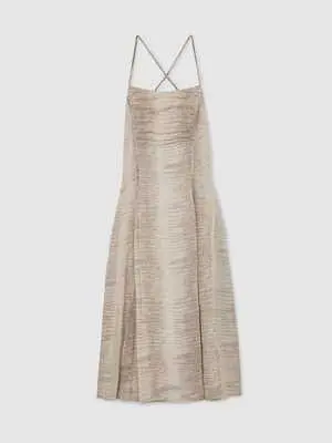 REISS Eloise Snake-print Midi Dress