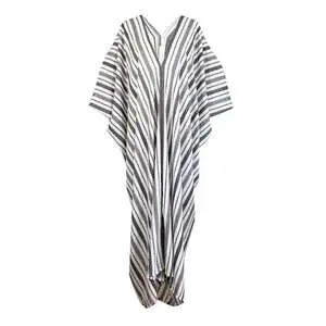 JENNAFER GRACE White / Black Cooper Stripe Caftan - White/black