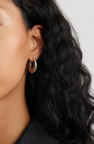OPEN EDIT Polished Huggie Hoop Earrings Set - Silver