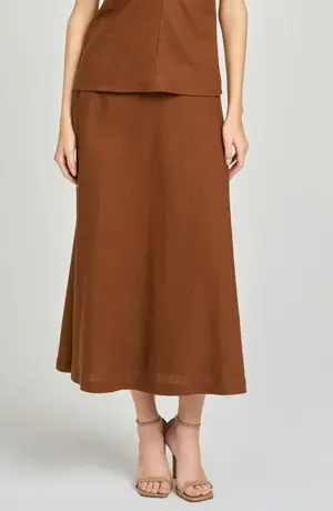 WAYF Capri Midi Skirt - Chocolate