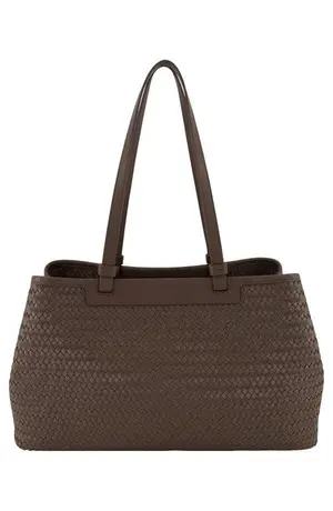 Vince Marin East/west Woven Leather Tote