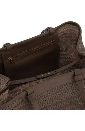 Vince Marin East/west Woven Leather Tote