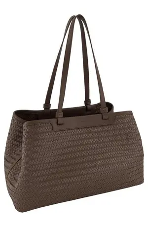 Vince Marin East/west Woven Leather Tote