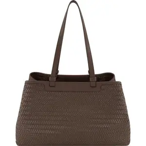 Vince Marin East/west Woven Leather Tote - Date