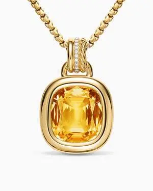 David Yurman David Yurman DY Mercer® Color Amulet In 18K Yellow Gold With Sky Blue Topaz And Diamonds Citrine