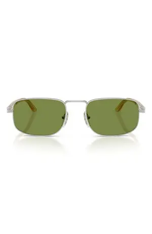 Persol 56mm Pillow Sunglasses - Silver/green