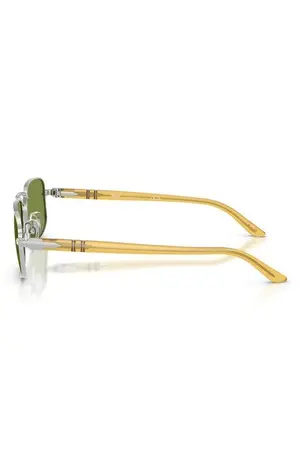 Persol 56mm Pillow Sunglasses - Silver/green