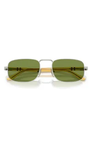 Persol 56mm Pillow Sunglasses - Silver/green