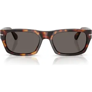 Persol 58mm Rectangular Sunglasses - Havana/dark Grey