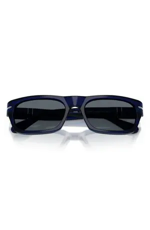 Persol 55mm Rectangular Sunglasses - Cobalto/blue