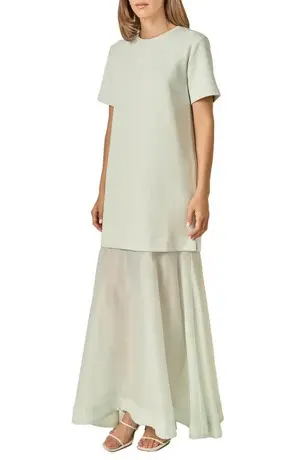 English Factory See Through Mixed Media Maxi Dress
