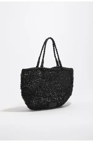 Bimba Y Lola Leather Flat Shoulder Bag - Black
