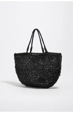Bimba Y Lola Woven Tote Bag With Leather Detail