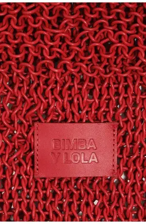 Bimba Y Lola Leather Flat Shoulder Bag - Red