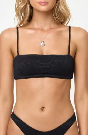 L*Space Printed Square Neck Swim Top - Black Shellpress