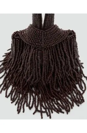 Mango Beaded Fringed Handheld Bag