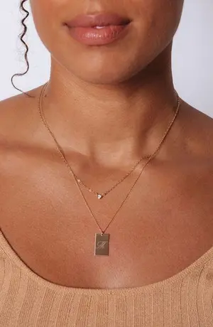 SET & STONES Stella Initial Pendant Necklace - Gold/f