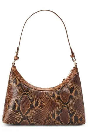 Brahmin Olivia Snakeskin Embossed Leather Shoulder Bag