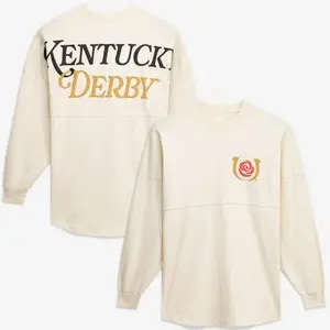 SPIRIT JERSEY Kentucky Derby Oversized Original Long Sleeve T-shirt - Cream