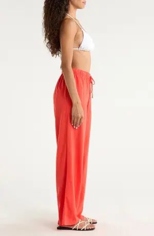 Elan Drawstring Wide Leg Cover-up Pants