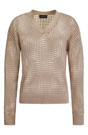 Donna Karan New York Cotton Pointelle Sweater