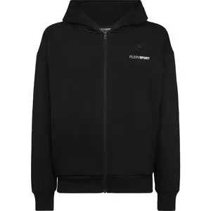 PLEIN SPORT Oversize Zipped Hoodie Sweatshirt Ls Scratch - Black