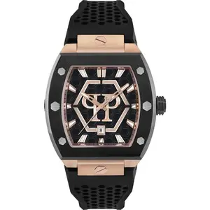 Philipp Plein Hexagon Watch With Gemstone Embellishments - Black/rose