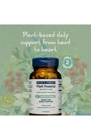 WILEY'S FINEST Omega-3 60 Softgels With Plant-based Algae Oil