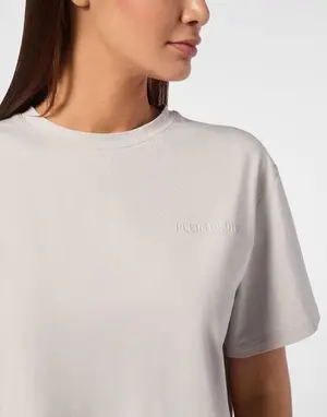 PLEIN SPORT Cropped T-shirt With Round Neck - Grey