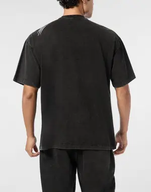 PLEIN SPORT Cotton Round Neck T-shirt Cold Dye - Black