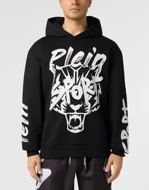 PLEIN SPORT Graphic Print Hoodie - Black