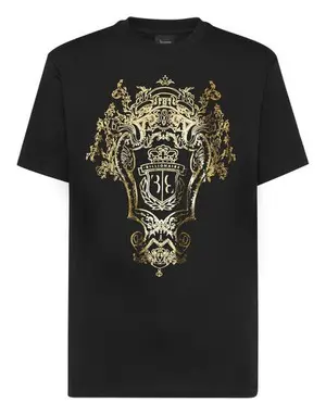 BILLIONAIRE T-shirt Round Neck Logo Crest - Black