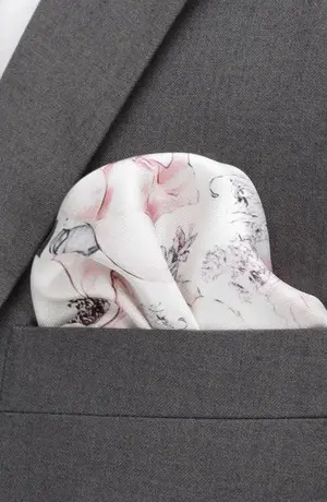 CUFFLINKS, INC. Silk Jacquard Floral Neck Tie And Pocket Square Set