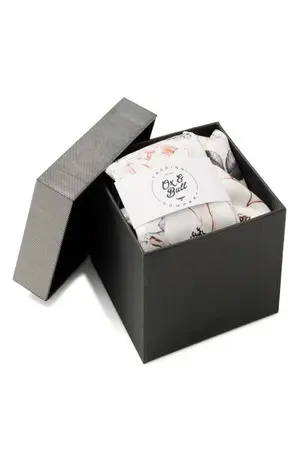 CUFFLINKS, INC. Silk Jacquard Floral Neck Tie And Pocket Square Set - Gray