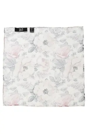 CUFFLINKS, INC. Silk Jacquard Floral Neck Tie And Pocket Square Set - Gray