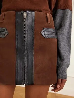 Marni Suede Mini Skirt With Leather Accents