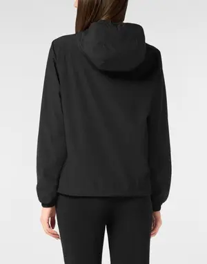 PLEIN SPORT Hooded Lightweight Running Jacket - Black