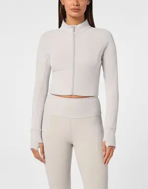 PLEIN SPORT Cropped Jogging Full Zip Jacket - Grey