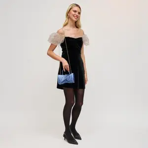 URBAN EXPRESSIONS Julie Evening Bag With Gold Hardware - Navy