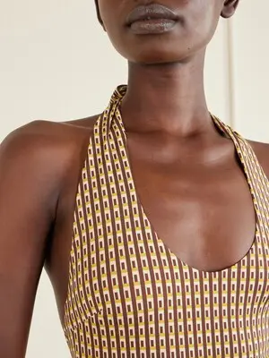 SIR. Cooper Halterneck Swimsuit - Brown