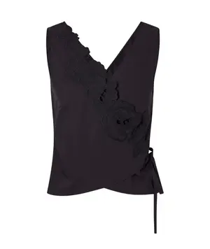 SIR. Klara Broderie Anglaise Cotton Wrap Top