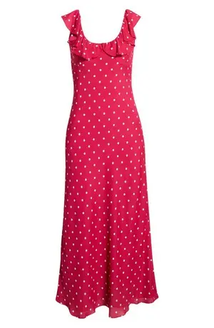FAVORITE DAUGHTER The Blossom Ruffle Dot Sleeveless Maxi Dress