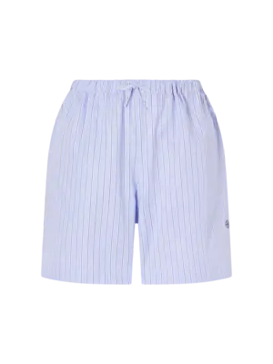 ANINE BING Ramy Striped Cotton Shorts - Blue