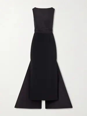 Carolina Herrera Bow-detailed Faille Gown - Black