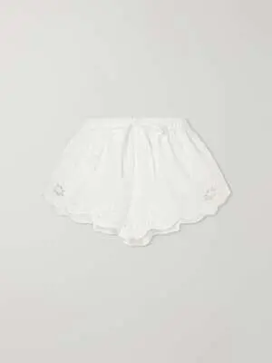 SIR. Klara Broderie Anglaise Cotton Shorts - Ivory