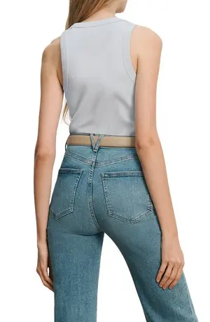 Veronica Beard Jordyn Ribbed Crop Tank
