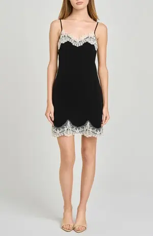 WAYF WAYF Isabelle Lace Trimmed Slip Dress Black